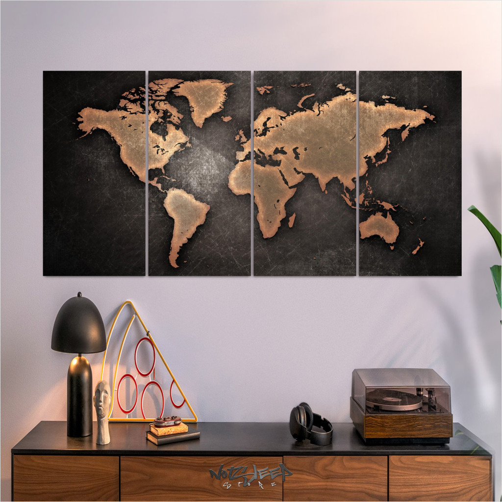 Jual Poster dinding 1 set 4 peta indonesia WALL DECOR peta dunia Hiasan ...