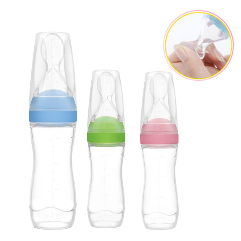 Jual Morsafe 120ml Safety Silicone Baby Bottle With Spoon Food ...
