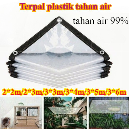 Jual Terpal Plastik Bening/Membungkus kain plastik transparan berlubang ...