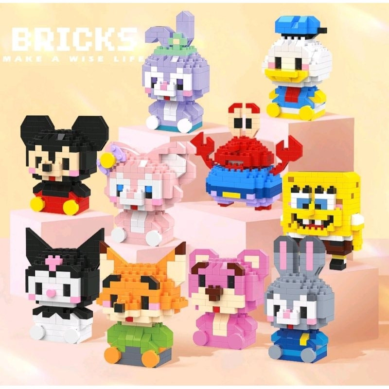 Jual Nano Block Brick Sit Karakter Kartun Mainan Balok Edukasi Anak DIY ...