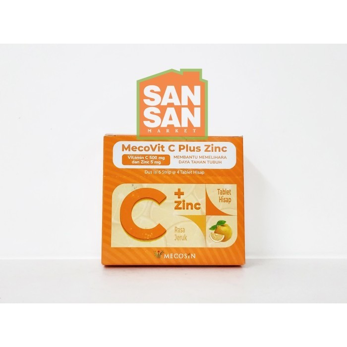 Jual MecoVit C Plus Zinc Orange Tablet Hisap Vitamin C 500 mg dan Zinc ...