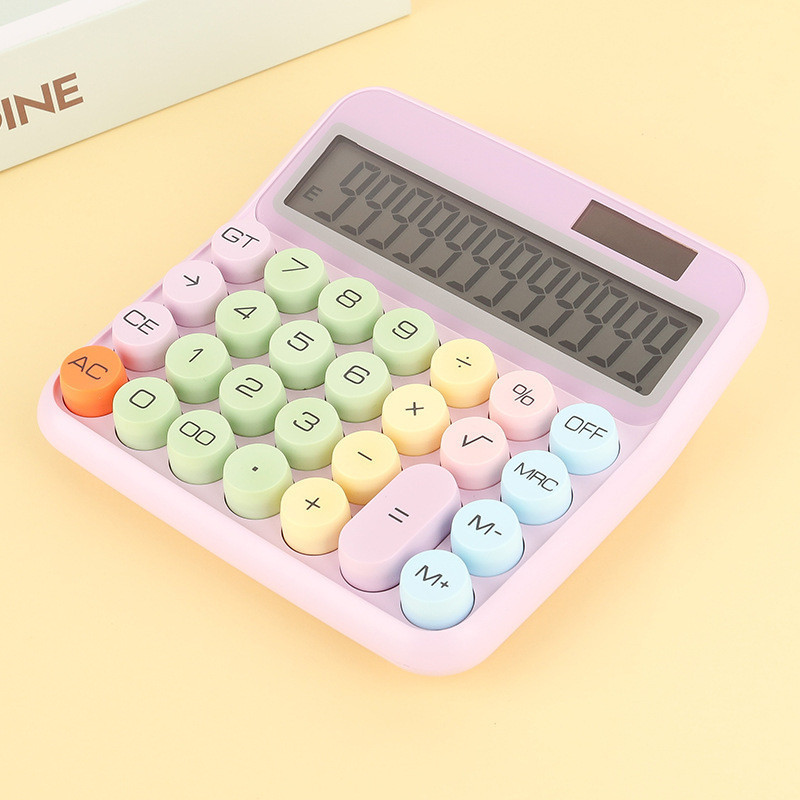 Jual SM Kalkulator Lucu Warna Warni Model Korea 12 Digit Display Besar ...
