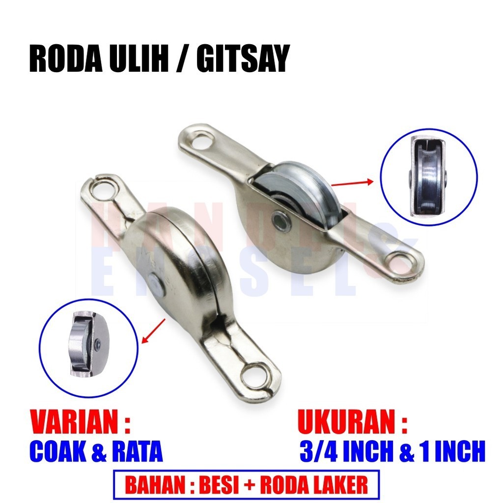 Jual Roda Ulih Sliding 3/4 inch dan 1 inch Caster Etalase Roller ...