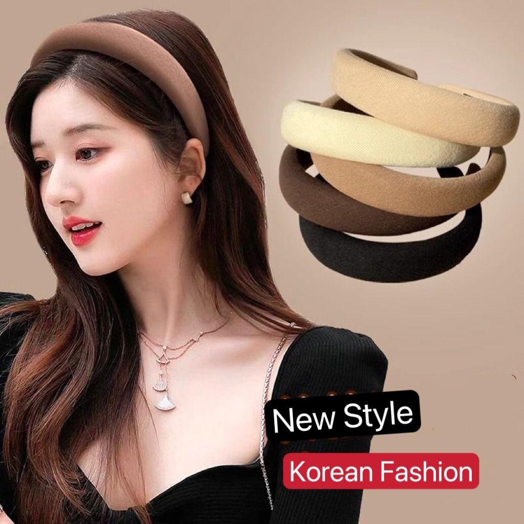 Jual Bando Bandana Hair Band Korean Style Wanita Elegan 3cm High ...