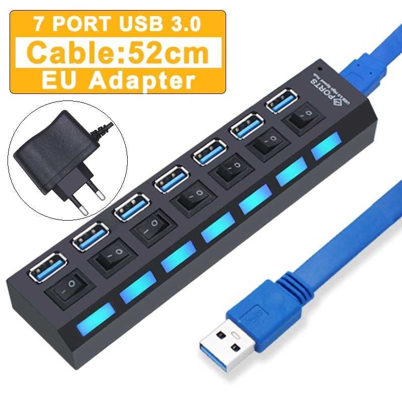 Jual USB Hub 7 Port USB 3.0 High Speed Extender Kecepatan Tinggi ...
