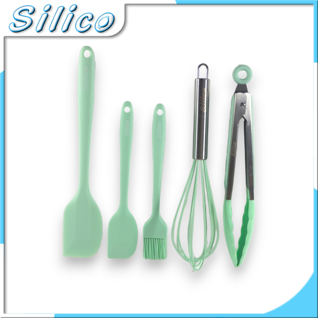 Jual Silico Spatula Set Full Silikon Warna Hijau 5 In 1 | Shopee Indonesia