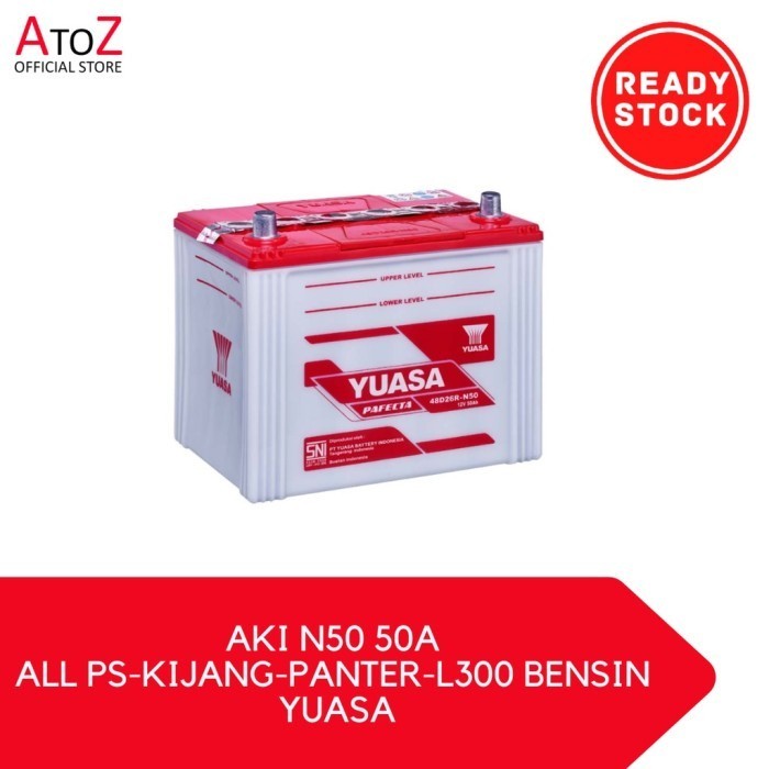 Jual AKI N50 50A ALL PS-KIJANG-PANTER-L300 BENSIN YUASA | Shopee Indonesia