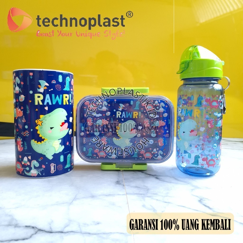 Jual WIGGLE Lunch Box Set New Hello Dino 3In1 | Tempat Bekal Dan Botol Minum Dan Celengan ...