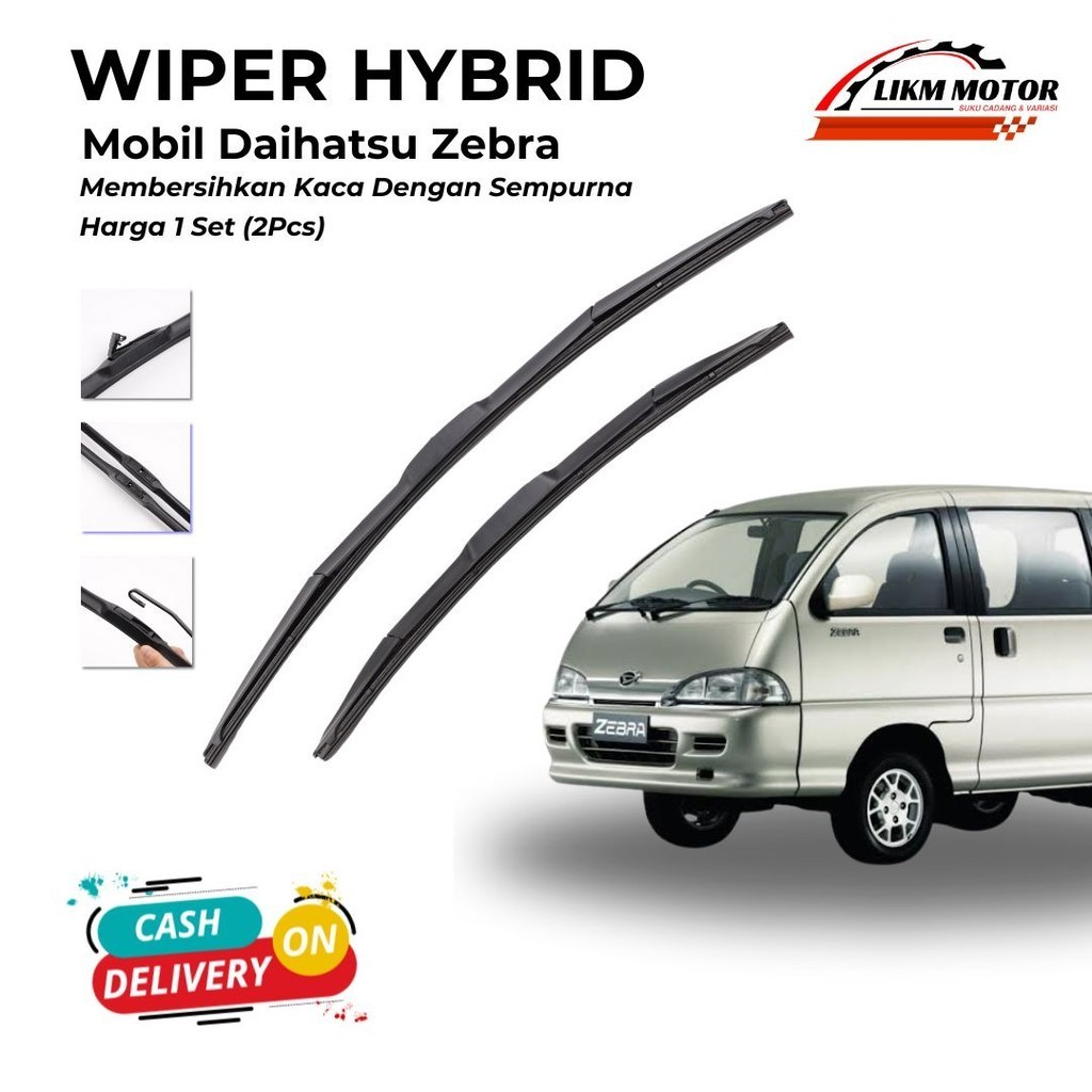 Jual Wiper Hybrid Daihatsu Zebra 1 Lapis Karet Blade 1 Set Kiri dan ...