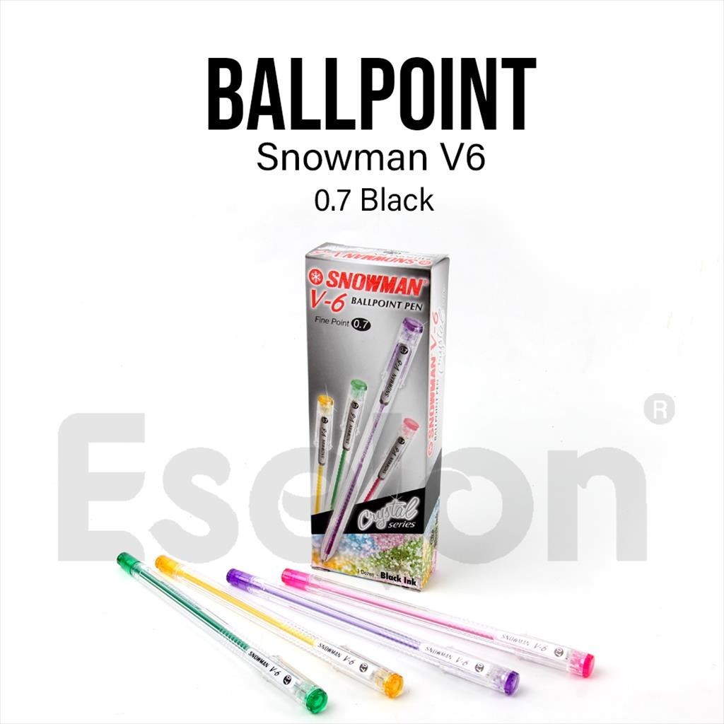 Jual 1buah/1pc Pulpen Snowman V6 Crystal Series HITAM 0.7m | Shopee ...