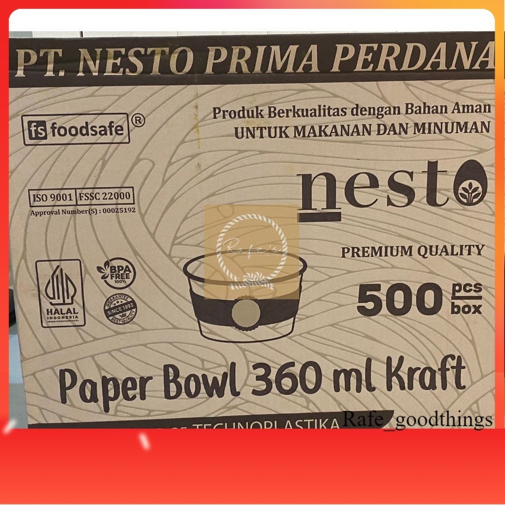 Jual (KHUSUS PEMBELIAN DUS) PAPER BOWL KRAFT 360ml / 500ml / 650ml ...