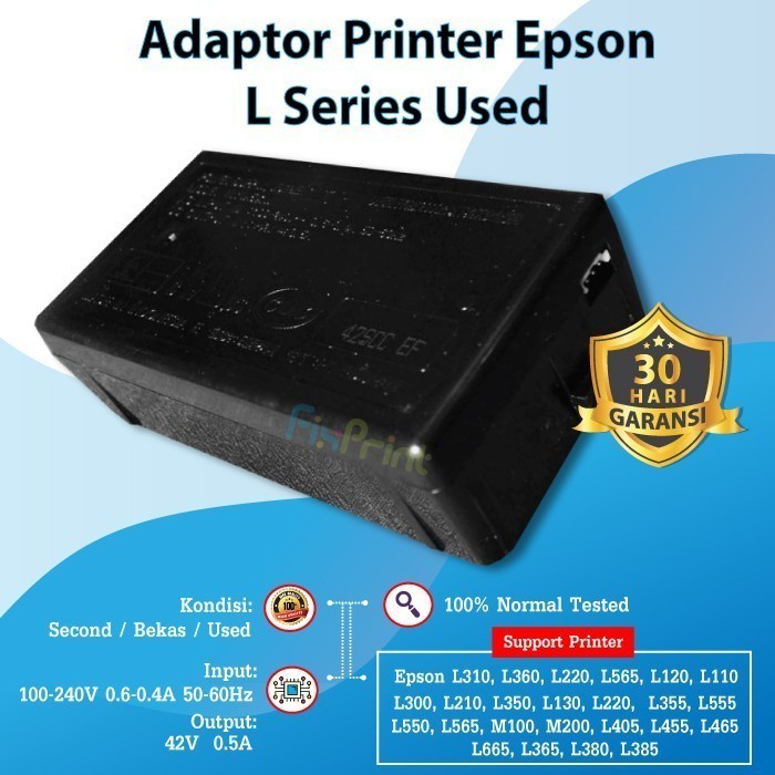 Jual Adaptor Power Supply Epson Printer L Series L110 L120 L121 L210 ...