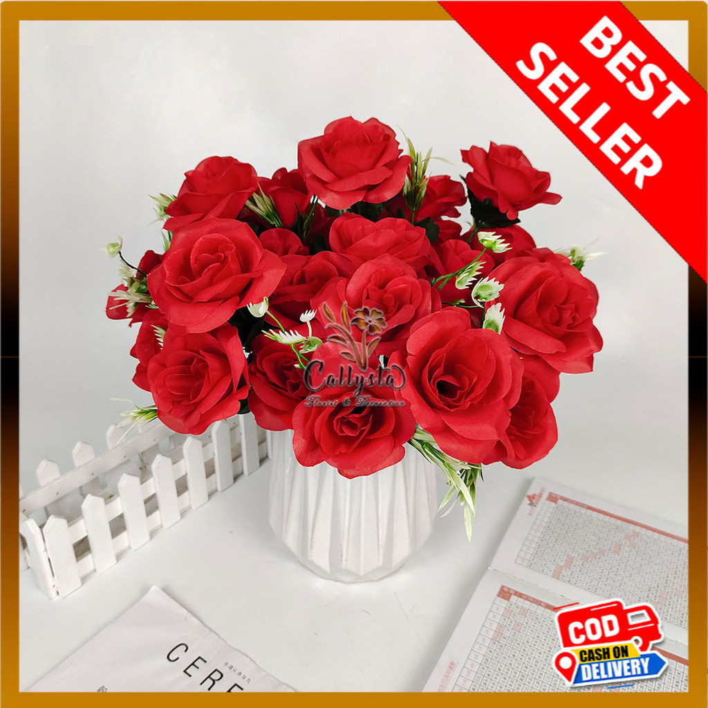 Jual BUNGA MAWAR ROSE JEPANG MURAH CABANG 5 ARTIFICIAL ROSE SJ PREMIUM ...