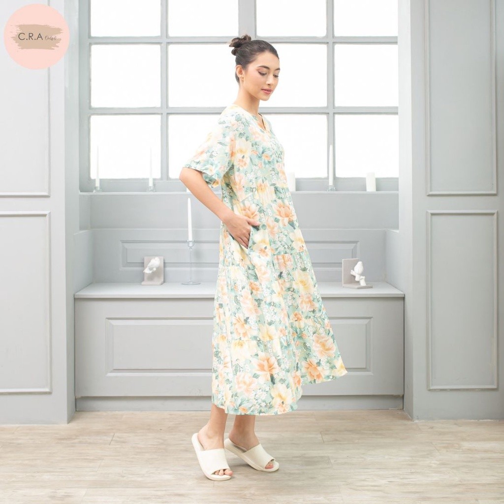 Jual CRA OUTFIT - Maxi Dress Jumbo Rayon Premium Kekinian Busui ...