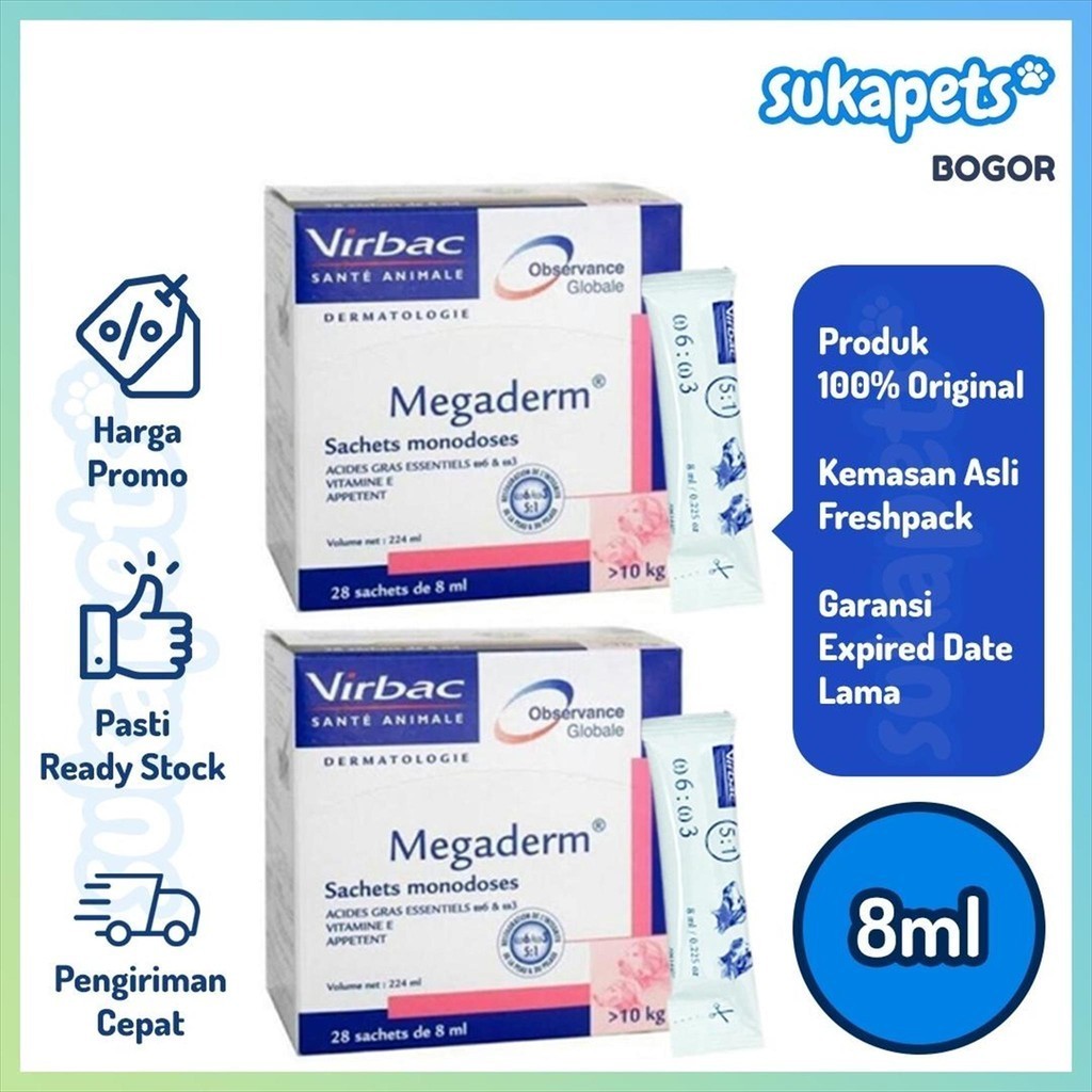 Jual Virbac Megaderm Vitamin Untuk Kucing & Anjing Sachet 8ml | Shopee ...