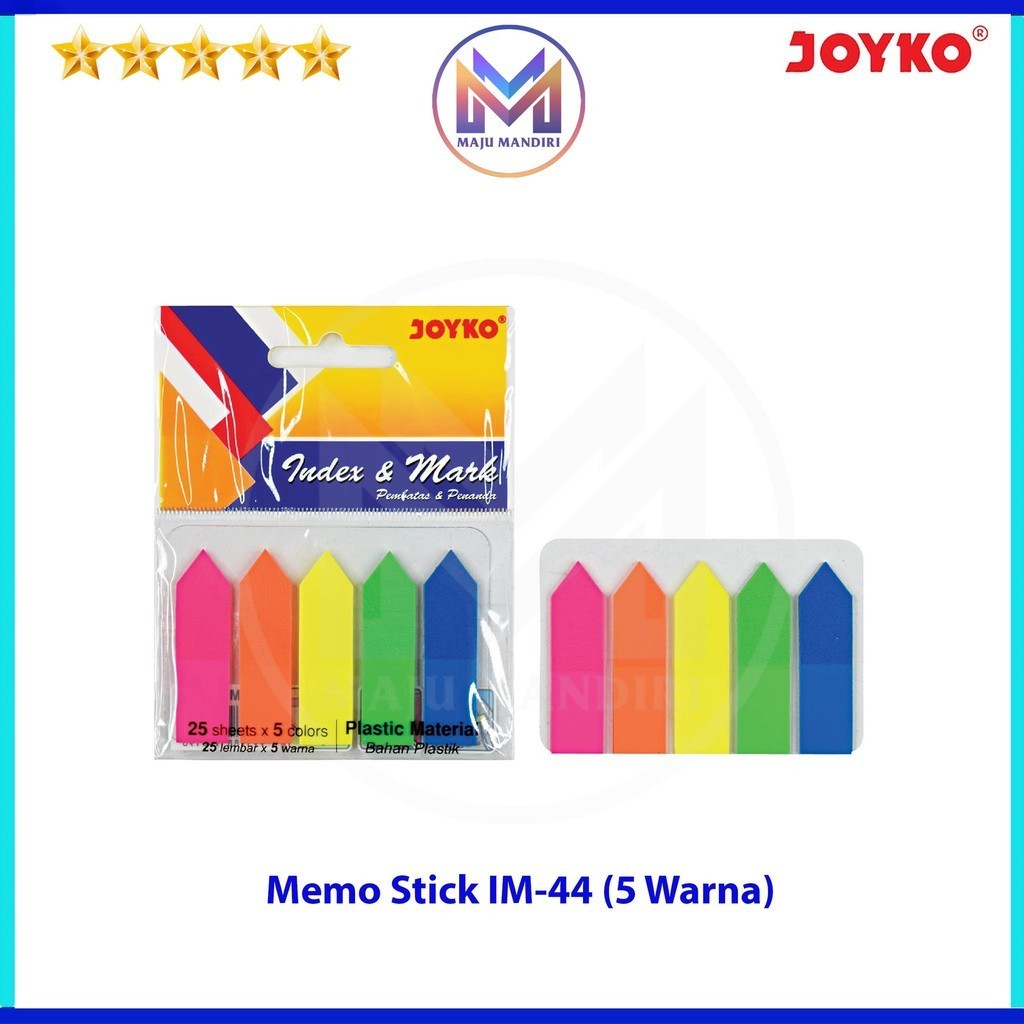 Jual Memo Stick Joyko IM-44 / Index Memo Tempel Pana 5 Warna Bahan ...