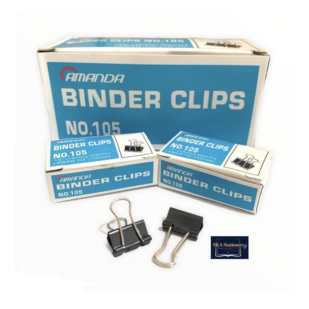 Jual Binder Clip/Klip Hitam/Klip Kertas No 105 (Lusin) | Shopee Indonesia