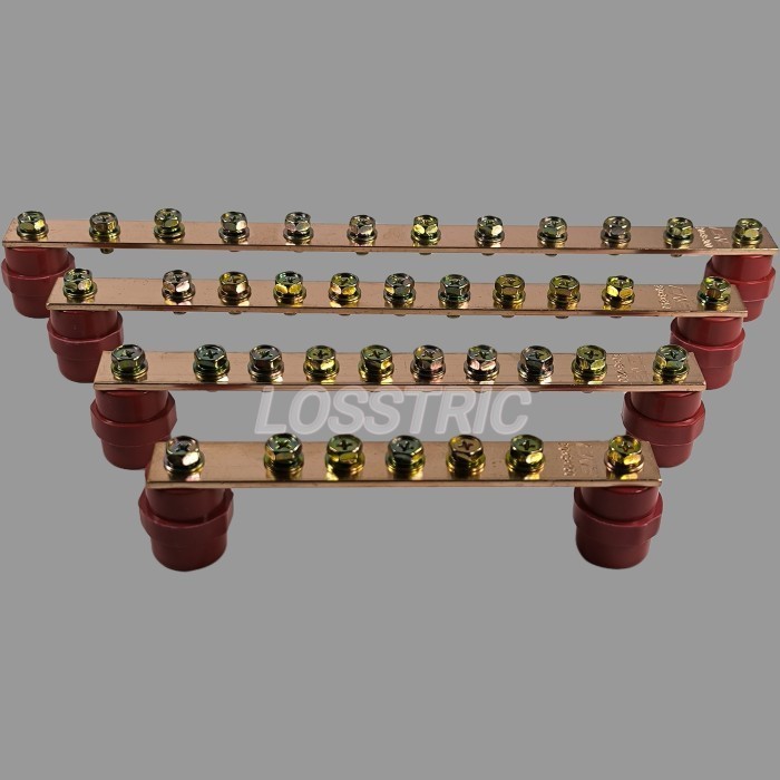 Jual Terminal Nol 5/8/9/10 Busbar Tembaga 20 x 3 x 150mm/200mm/250mm ...