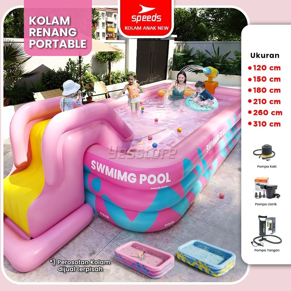 Jual SPEEDS Kolam Mandi Bola PVC Prosotan Seluncur Air Inflatable ...