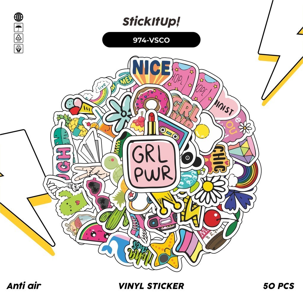 Jual COD 100 Pcs Stiker Pack VSCO Girls and Boys Lucu Aesthetic Vynil ...