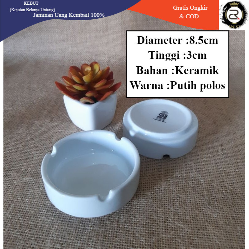 Jual Asbak keramik minimalis COD | Asbak polos | Asbak putih estetik ...
