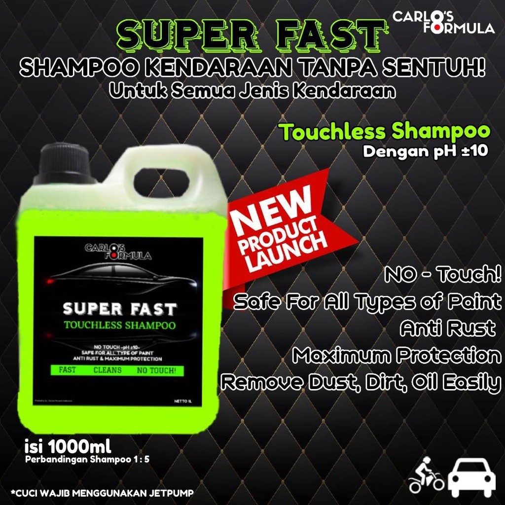 Jual CarlosFormula - Super Fast Touchless Shampoo Mobil Motor/ Touch ...