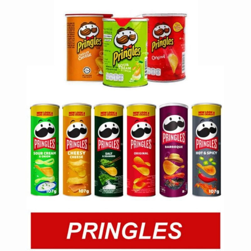 Jual (SPRUA) Pringles ori bbq chesee hot&spicy salt&seaweed onion texas ...