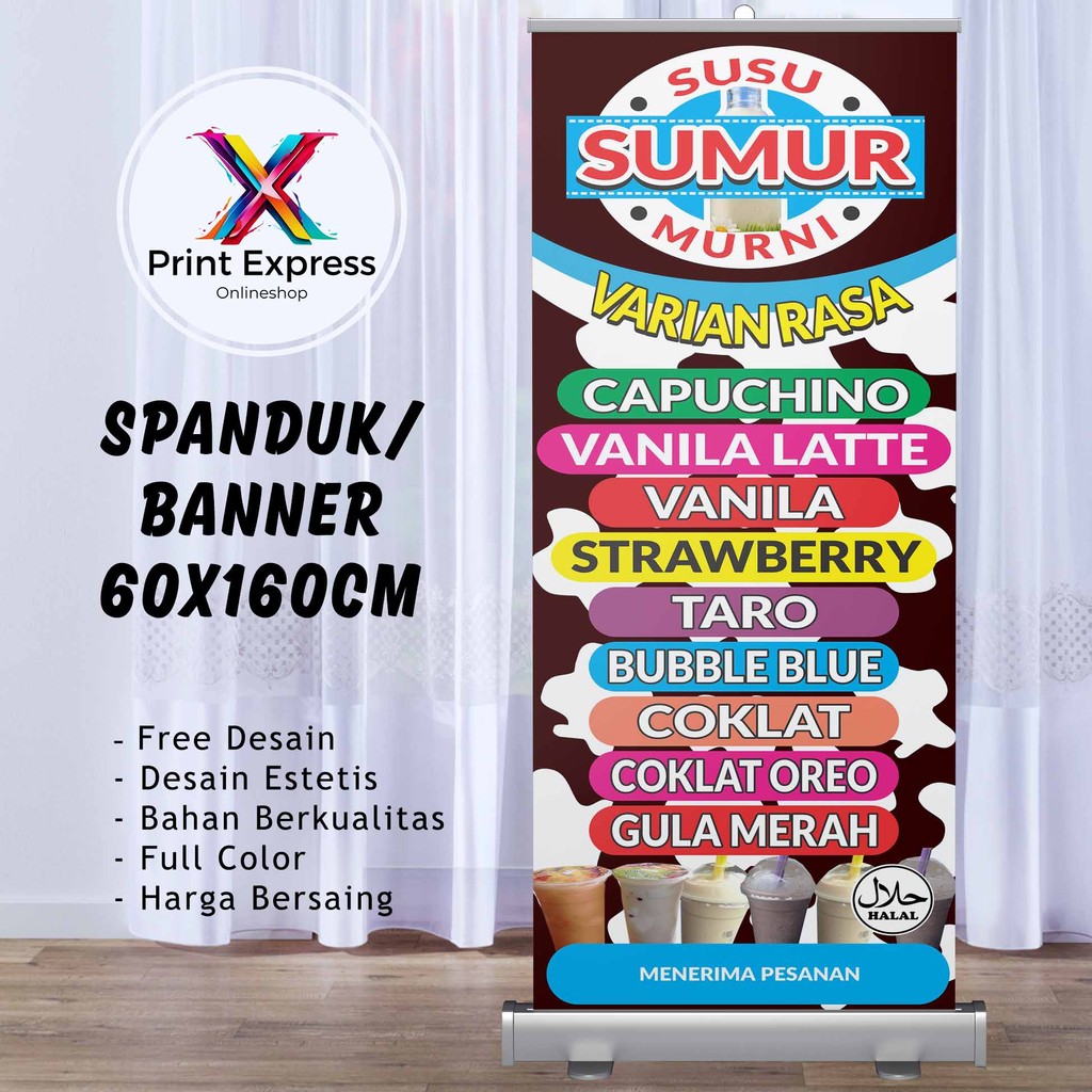 Jual Cetak Spanduk Jual Susu Murni Banyak Varian Rasa 60x160 Cm Bisa ...