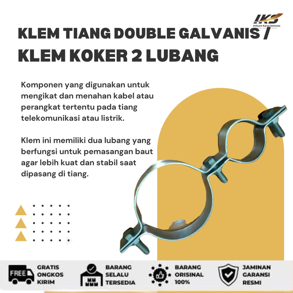 Jual Klem Tiang Double Galvanis / Klem Koker 2 Lubang Berbagai Ukuran ...