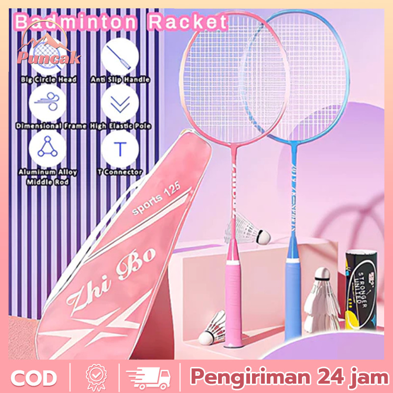 Jual 【PUNCAK】 Raket Badminton Paket Komplit/ Raket Bulu Tangkis Isi 2 ...