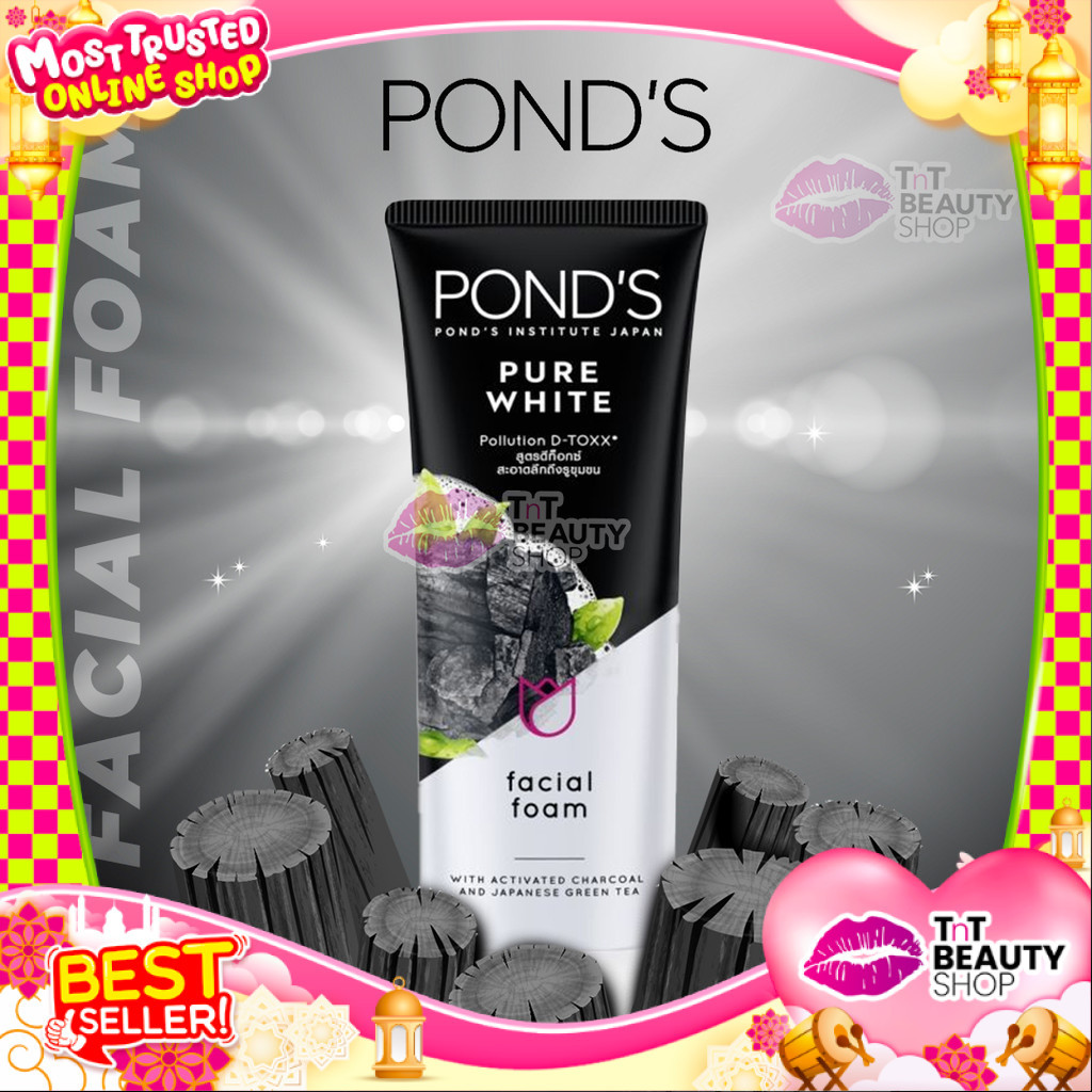 Jual Pond's Pure White Facial Foam with Activated Charcoal & Japanese ...