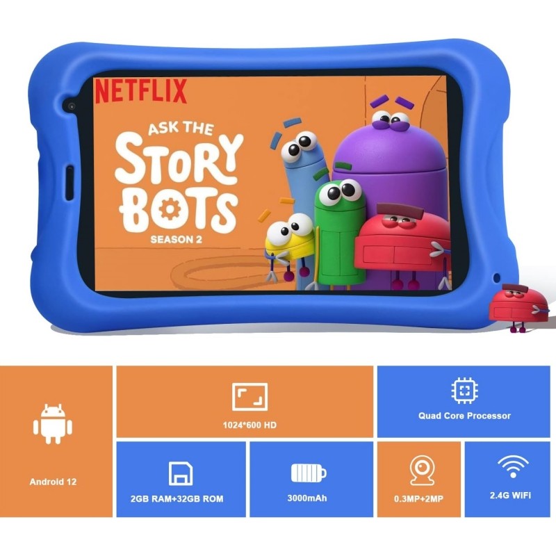 Jual 7 INCH Android 12 Tablet PC 2GB RAM 32GB ROM NK7 Quad Core Type-C ...