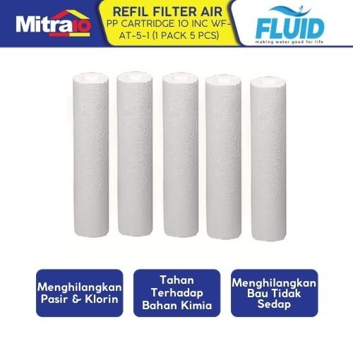 Jual Katrid Filter Air 10 Inch WF-AT-5-1 Putih - Fluid | Shopee Indonesia