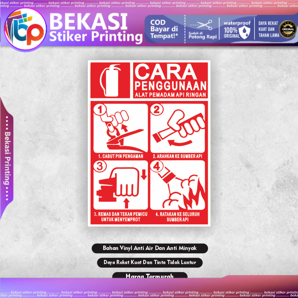 Jual Sign stiker cara menggunakan apar stiker cara penggunaan apar ...