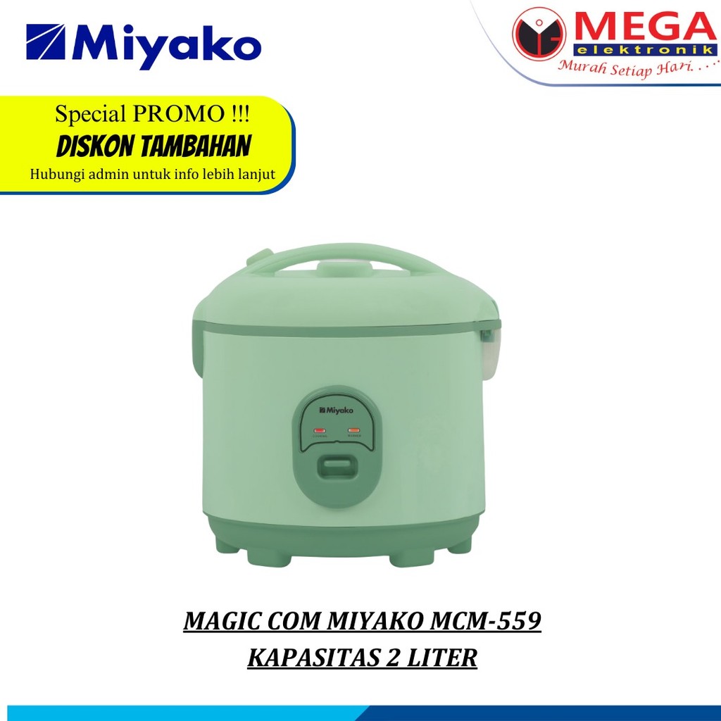 Jual MAGIC COM MIYAKO MCM-559 SBC KAPASITAS 2 LITER | Shopee Indonesia