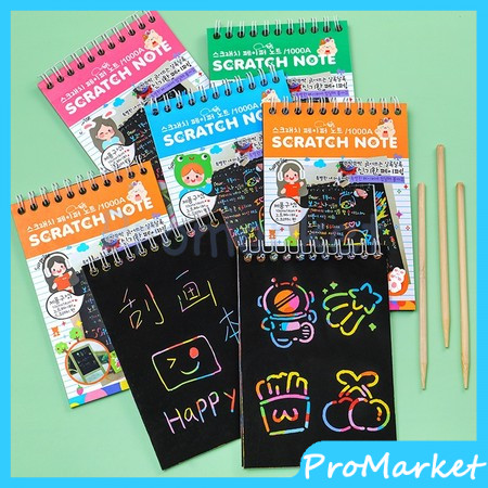 Jual Magic Color Rainbow Scratch Paper Note Book | Shopee Indonesia