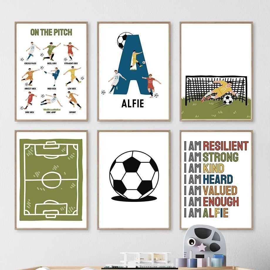 Jual Football Pitch Goalkeeper Sports Quote Wall Art Posters Prints ...