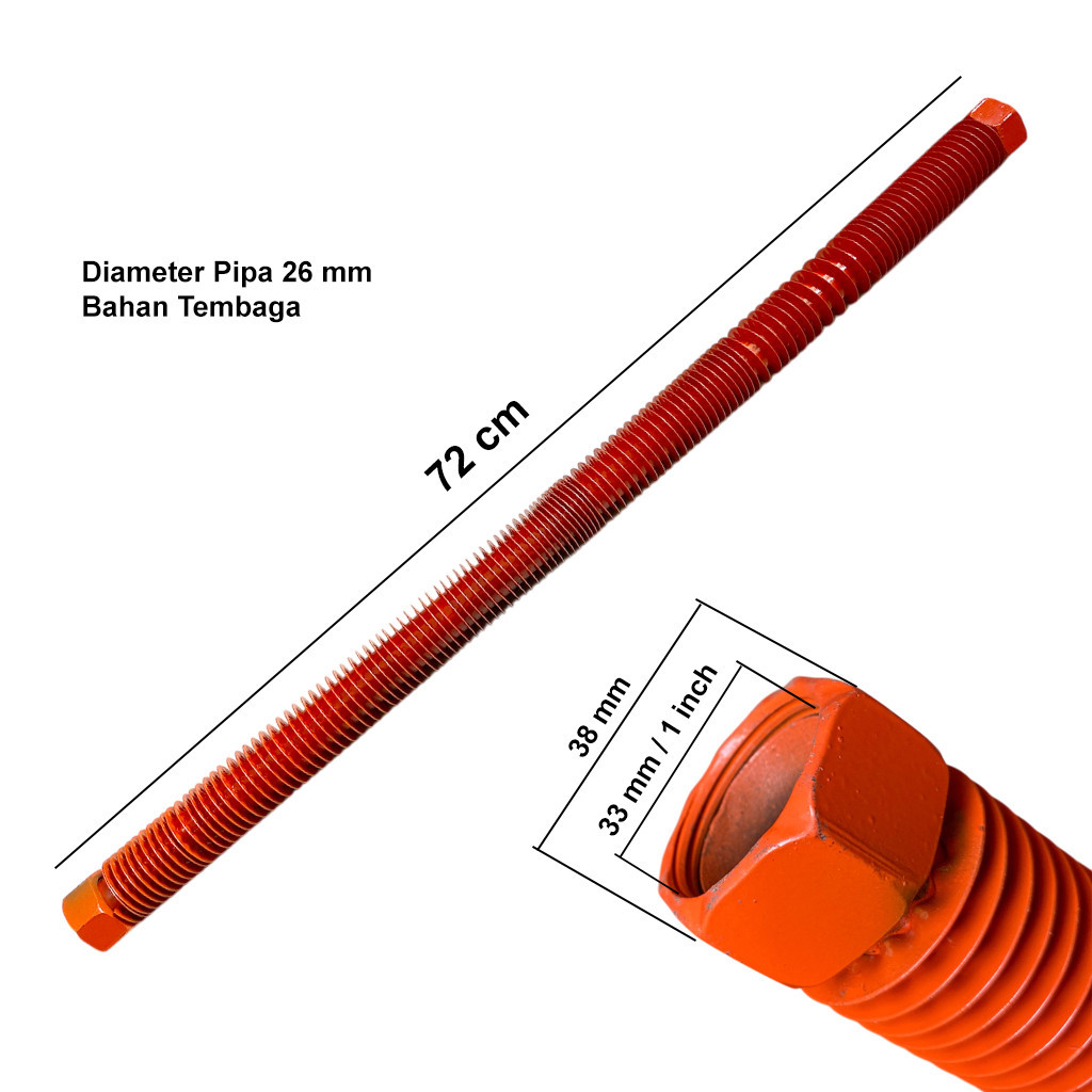 Jual Discharge Pipe A 10 HP 72 CM Pipa Tembaga Kompresor Angin 10 HP ...