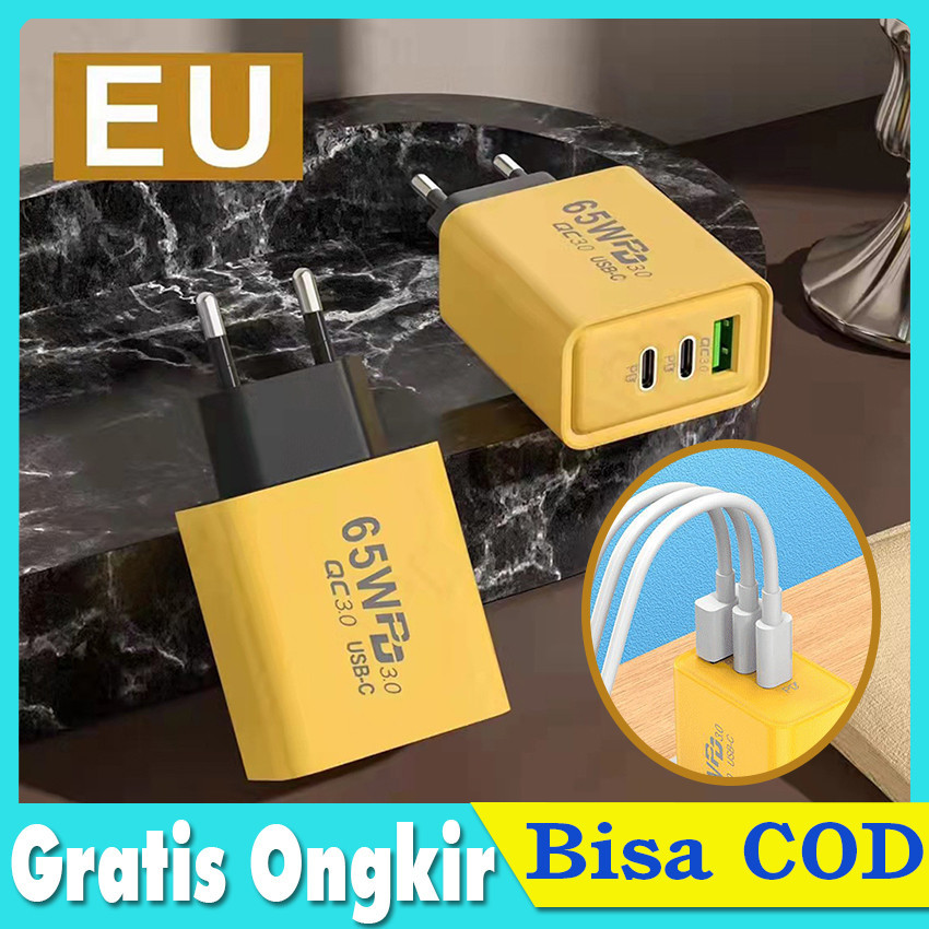Jual Fast Charger Adaptor daya 65W 3 Port PD PPS USB C | Shopee Indonesia