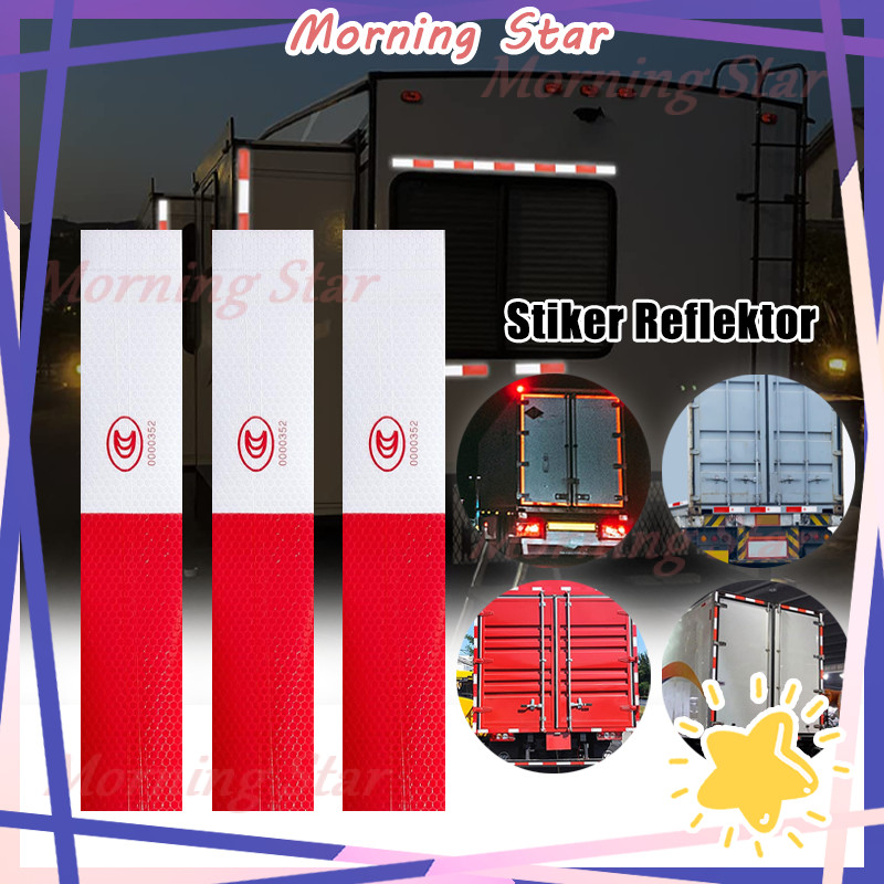 Jual Stiker Reflector/Sticker Reflector Warning Sign Merah Putih ...
