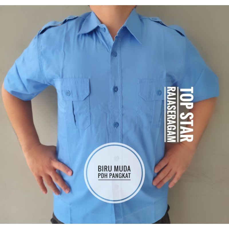 Jual Seragam Kemeja PDH Biru Muda Katun Trans TV Baju Net TV PDL Komunitas Kantor | Shopee Indonesia
