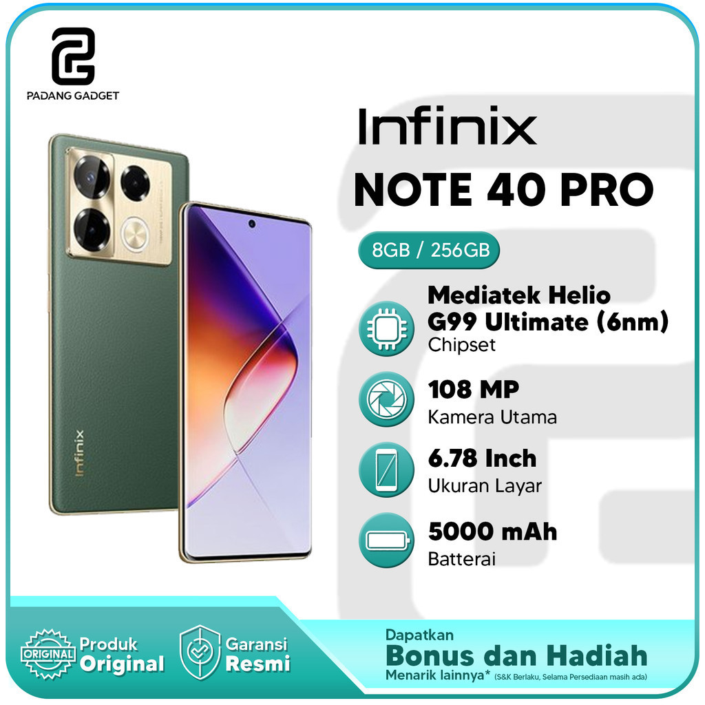 Jual Infinix Note 40 Pro 8/256GB Up to 16GB Extended RAM Helio G99 6.78” FHD+ 3D Curved Amoled ...