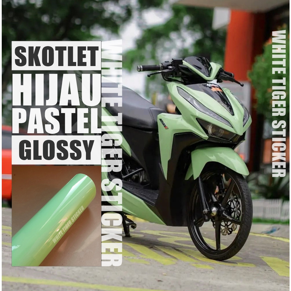 Jual SKOTLET STIKER MOTOR HIJAU PASTEL GLOSY SCOTLITE GREEN PASTEL ...