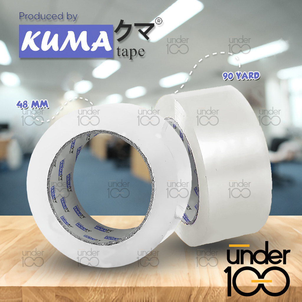 Jual Under100 Lakban Kuma 48 mm 90 Yard Bening Transparan Isolasi Tape Perekat Kuat | Shopee ...