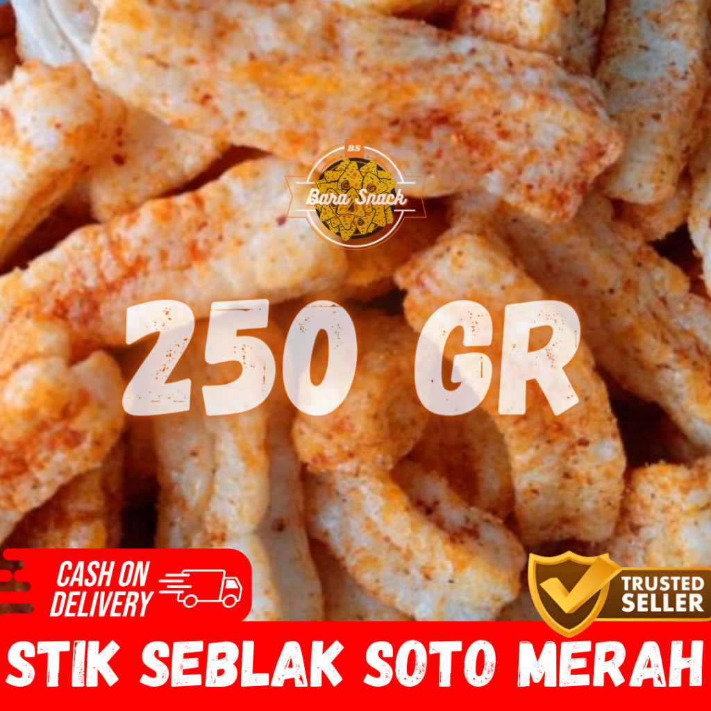 Jual [ 250gr ] Kerupuk Seblak Soto Pedas / Stik Seblak Pedo Merah ...