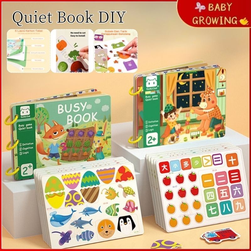 Jual 30Pages Busy Book Velcro Quiet Book Reused Buku Aktivitas Buku ...