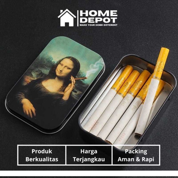 Jual Kotak Rokok Keren Cigarette Case Model Monalisa Material Metal ...