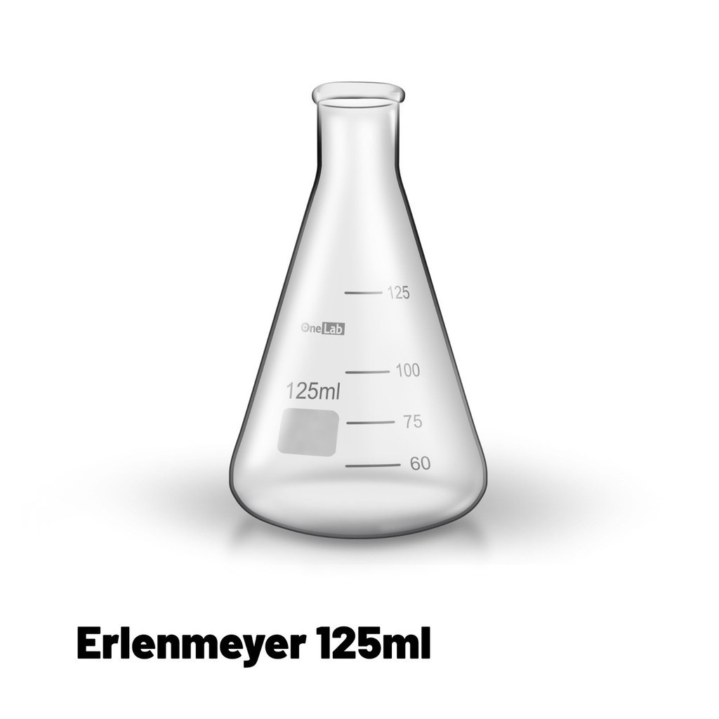Jual Erlenmeyer Erlemeyer Flask 125 Ml OneLab OM | Shopee Indonesia