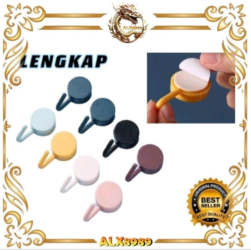 Jual Gantungan Hook Bulat Polos / Hook Tempel Dinding Serbaguna / Wall ...