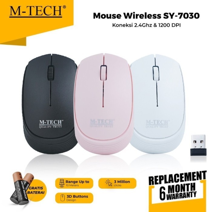 Jual Original Mouse Wireless M-Tech SY- 7030 FREE Battery | Shopee ...